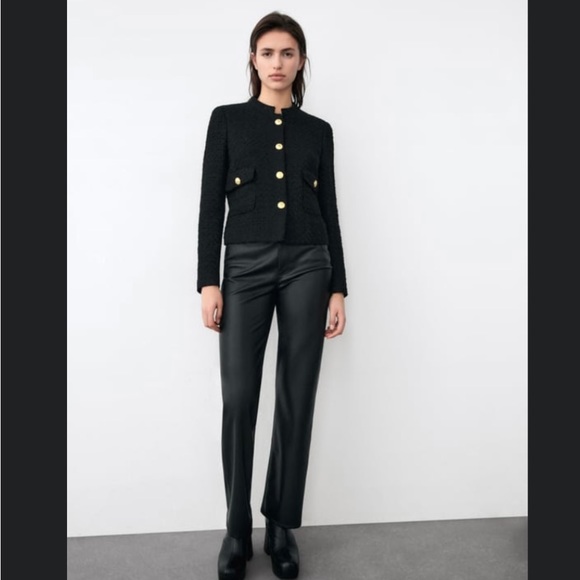 Zara | Jackets & Coats | Zara Structured Linen Jacket Worn Once Great ...